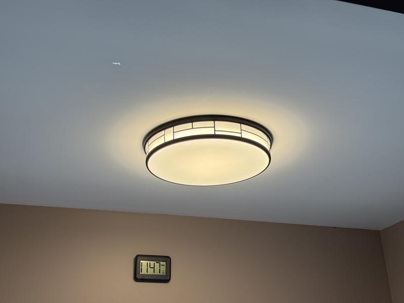 allen + roth Daphne 1-Light 5.45-in Satin Nickel LED Flush Mount Light ...