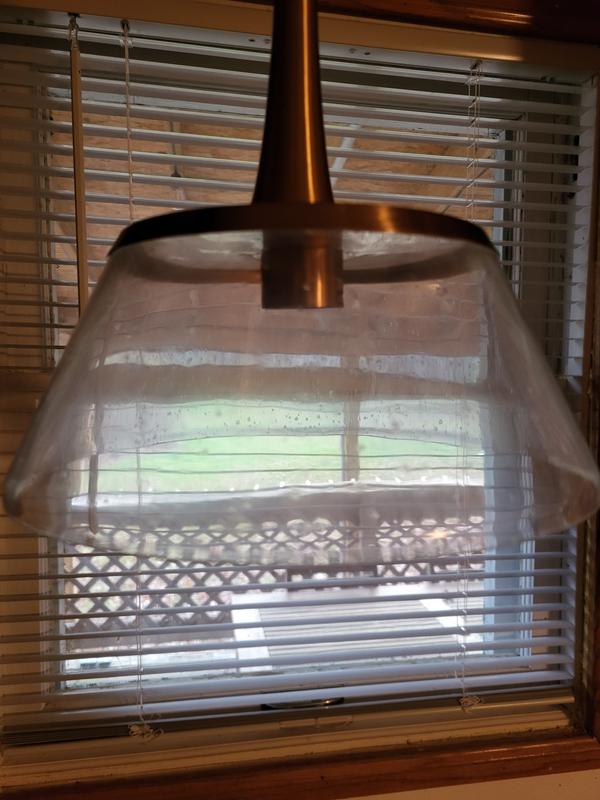LNC Quoridan 34.5-in W 3 -Light Polished Gold with Seeded Glass Modern ...