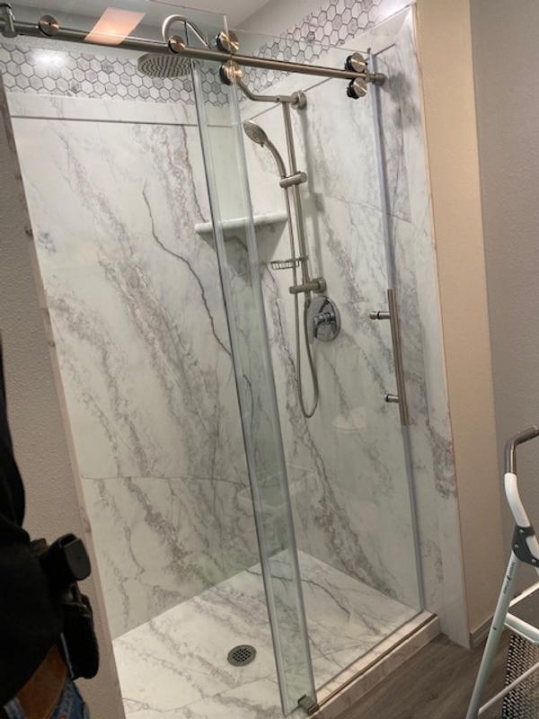 DreamLine Enigma-XO Tuxedo 56-in to 60-in W x 76-in H Frameless Sliding ...