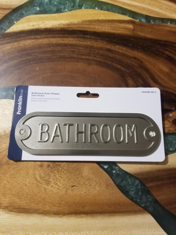 Franklin Brass Bathroom Door Sign Matte Black 2.2-in H x 7.4-in W ...