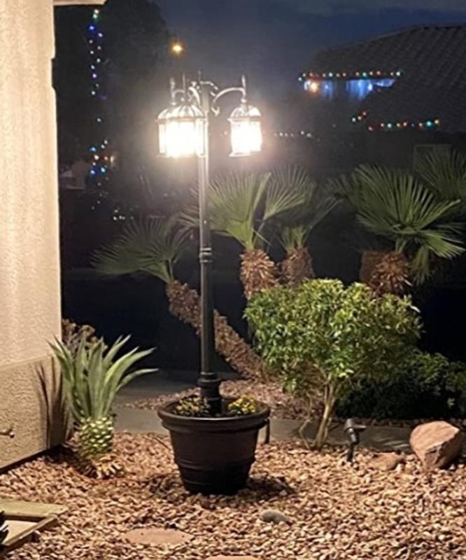 allen + roth Lamp Post Black Hardwired Incandescent Post light in the ...