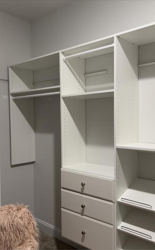 Easy Track 8-ft to 10-ft W x 7-ft H Honey Blonde96 Solid Shelving Wood ...
