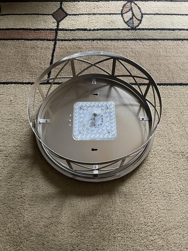 allen + roth Hilton 1 -Light 14-in Brushed Nickel Integrated LED Flush ...