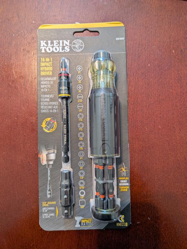 Klein Tools KNECT 16-in-1 Impact Rated Hybrid Screwdriver / Nut Driver ...