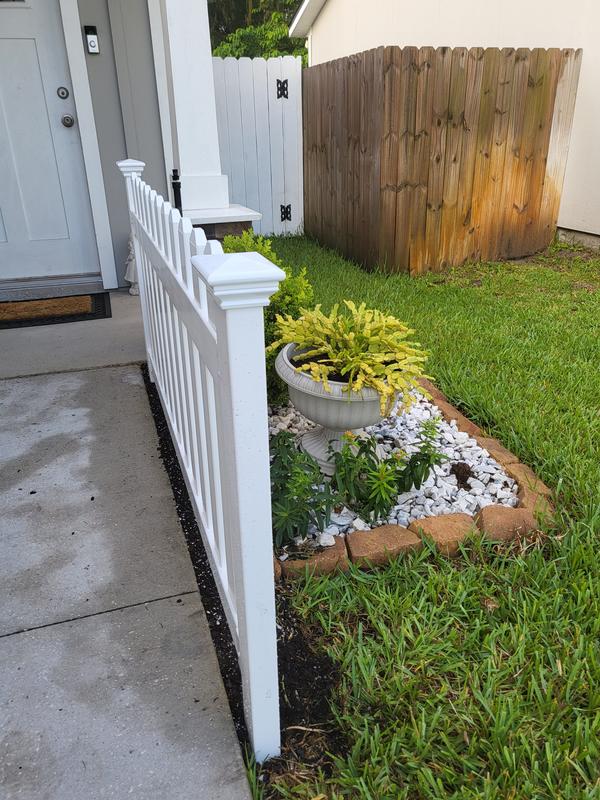 WamBam Fence Newport 3-ft H x 6-ft W White Privacy Vinyl Picket ...