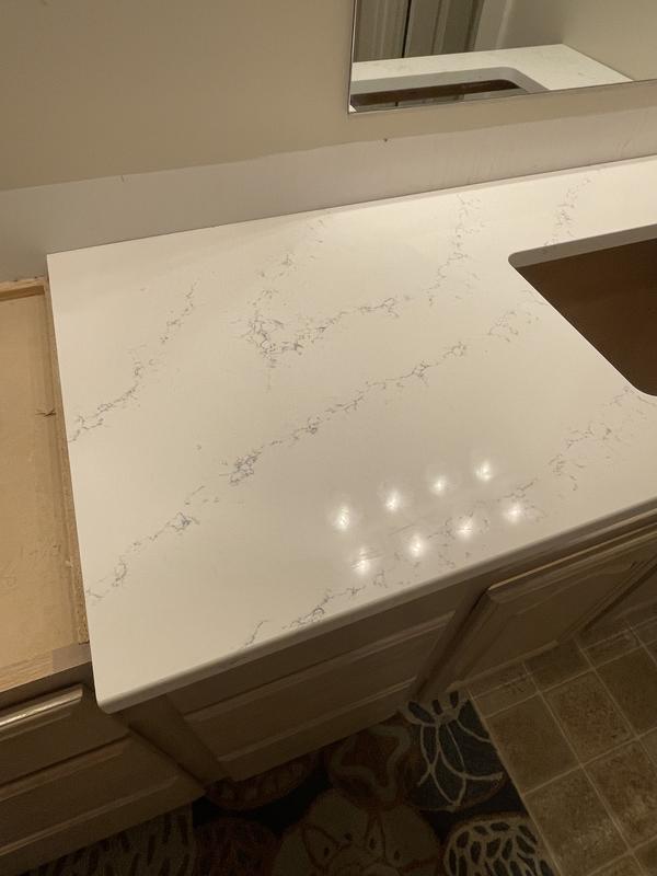 allen + roth Alluring Quartz White Kitchen Countertop SAMPLE (4-in x 4 ...