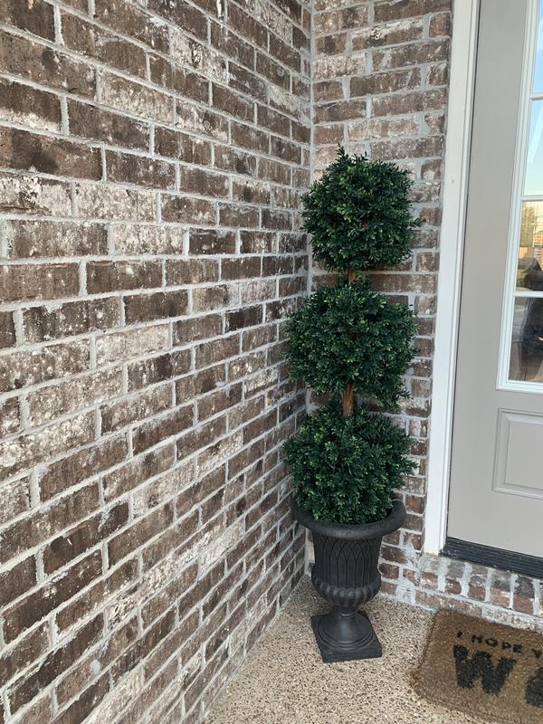 Nature Spring 60-in Green Indoor/Outdoor Boxwood Artificial Tree ...