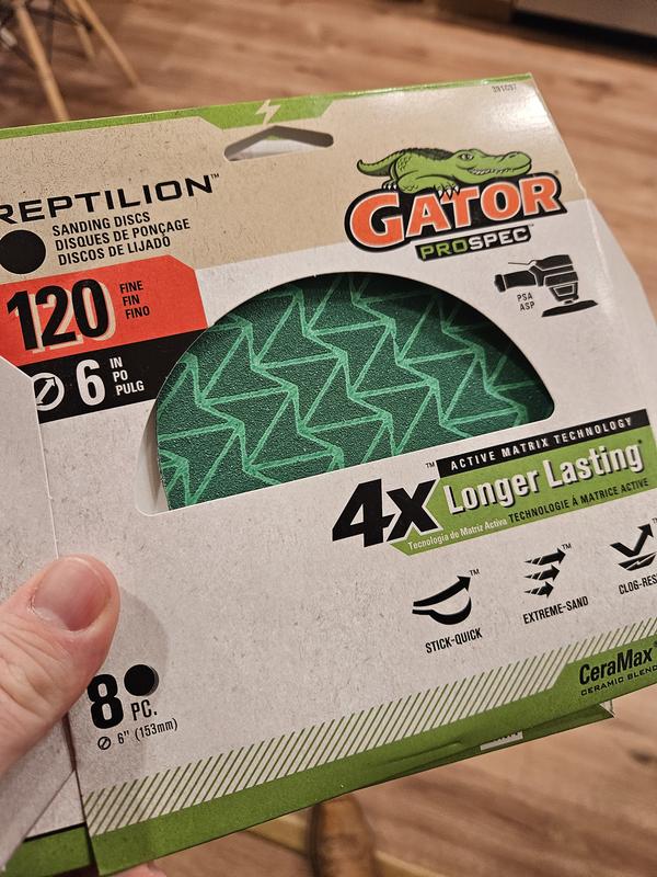 Gator Reptilion PSA 6-Piece Ceramic Alumina 40-Grit Disc Sandpaper ...