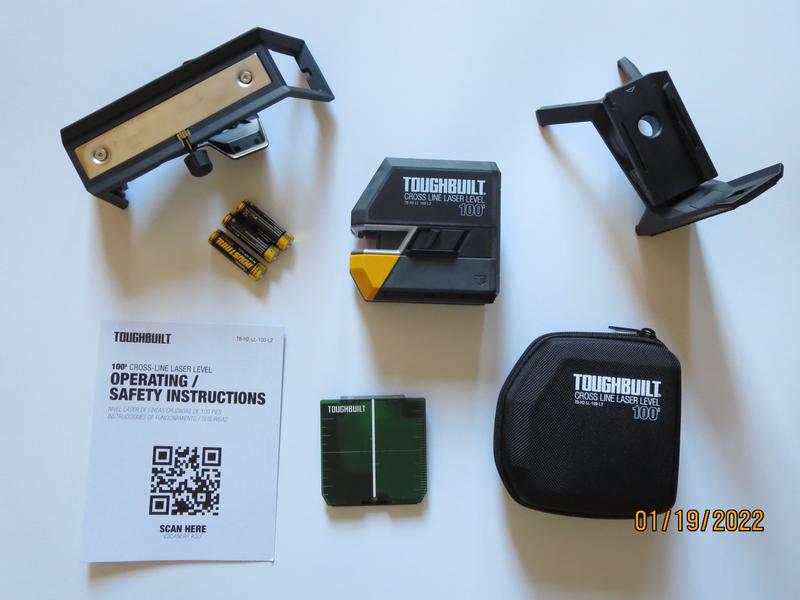 TOUGHBUILT 100-ft Green Self-Leveling Cross-line Laser Level Kit TB-H2 ...