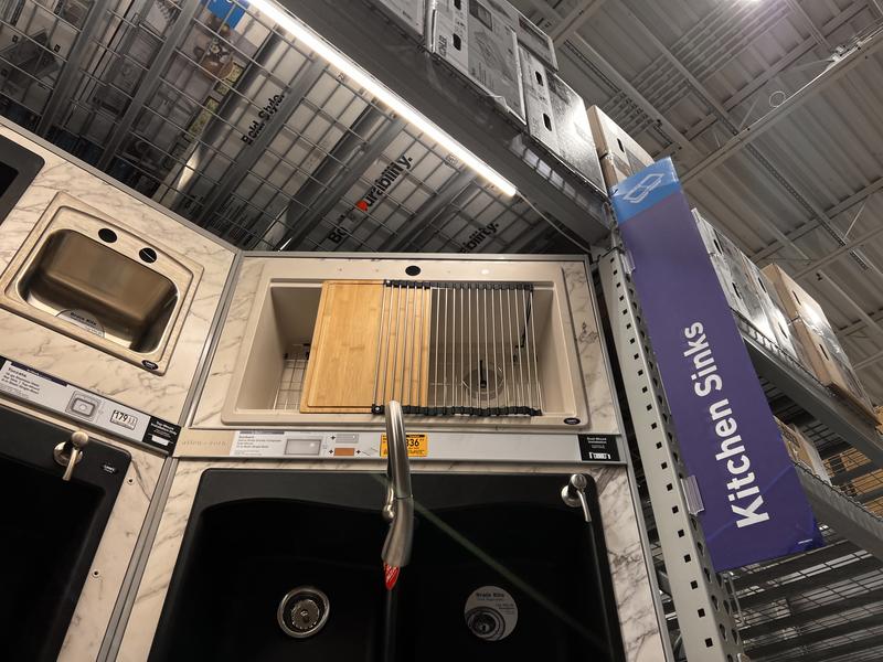 allen + roth Sanborn Sink Set Dual-mount 33-in x 22-in Alpina Granite ...