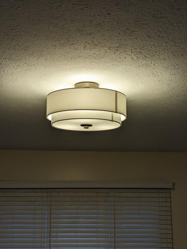 Cascadia Burnaby 4-Light 20.5-in Brass Led, Semi Flush Mount Light ...