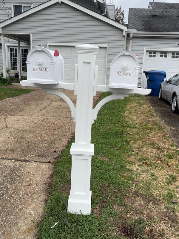 Postal Pro Post Mount White Plastic Large Mailbox PP1100WH at Lowes.com