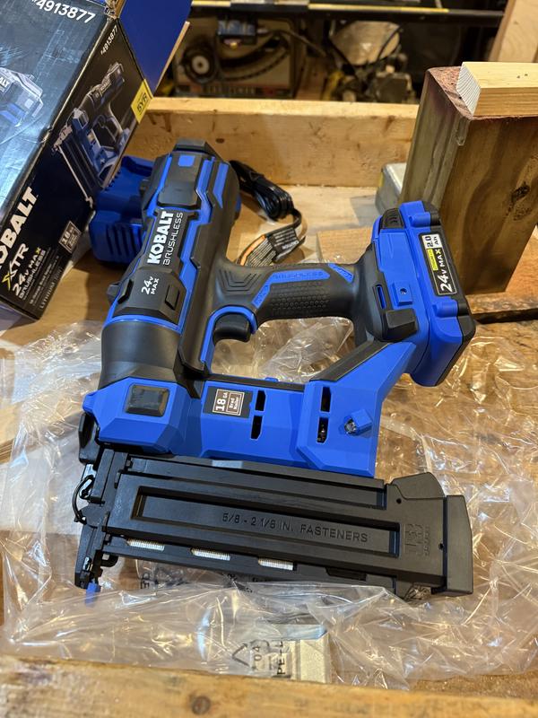 Shop Kobalt XTR 2-1/8-in 18-Gauge Cordless Straight Brad Nailer and ...