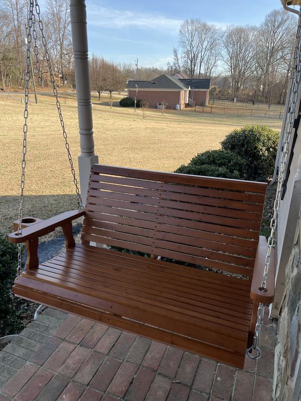 Fortune Candy 4ft 2 -person Brown Outdoor Swing in the Porch Swings ...