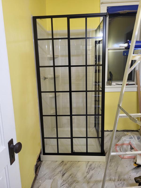 Shop DreamLine French Corner White 34-1/2-in W x 72-in H Framed Sliding ...
