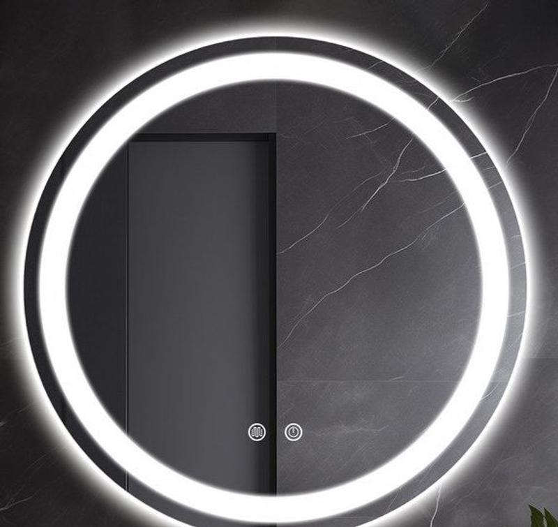 Keonjinn 30-in x 30-in Framed Round Dimmable LED Lighted Fog Free ...
