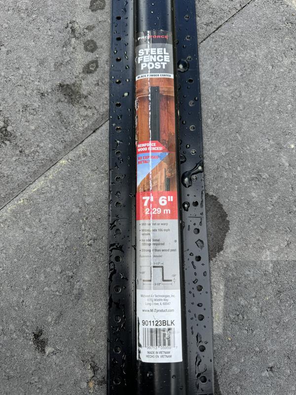 Proforce 7-1/2-ft H x 3-in W Black Galvanized Steel Fence Post in the ...