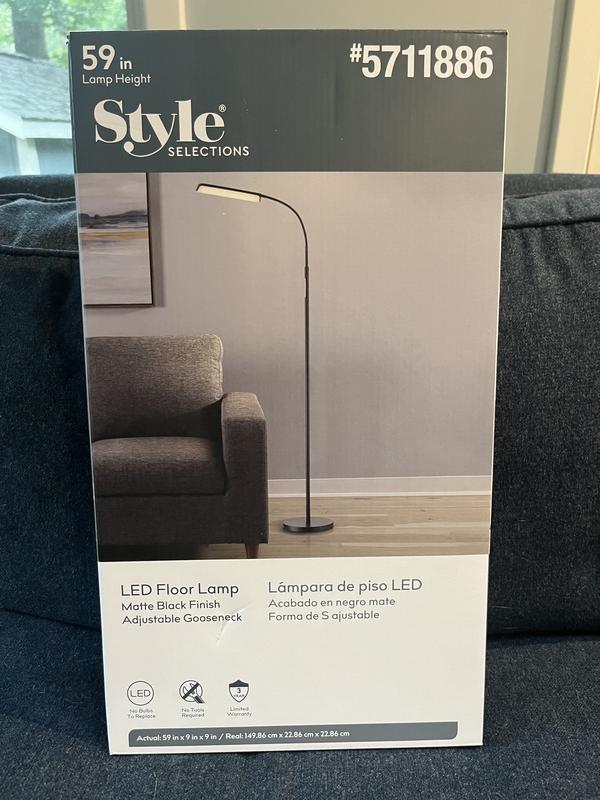 Style Selections 59-in Matte Black Stick Floor Lamp 43369 at Lowes.com