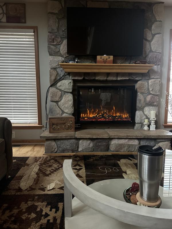 Touchstone 40-in W Black Fan-forced Wall-mount Electric Fireplace with ...