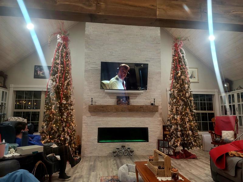 Best Choice Products 4.5ft Pre-Lit Partially Flocked Pencil Christmas ...