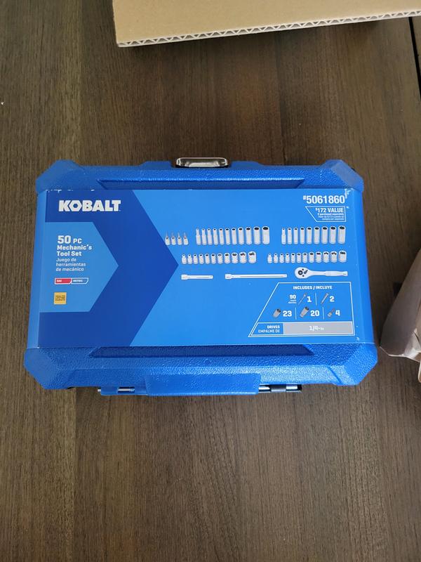 Kobalt 50-Piece Standard (SAE) and Metric Polished Chrome Mechanics ...
