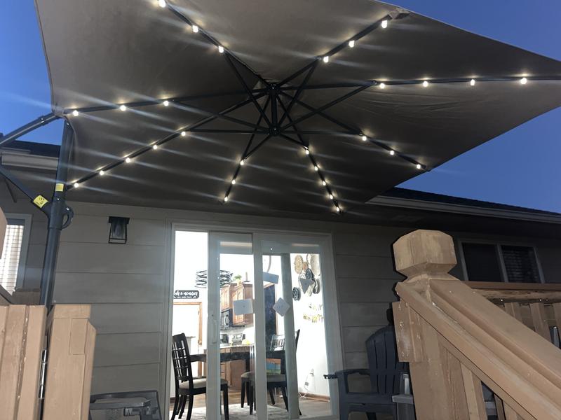 ACEGOSES 10-ft Aluminum Red No-tilt Cantilever Patio Umbrella LW-108RD ...