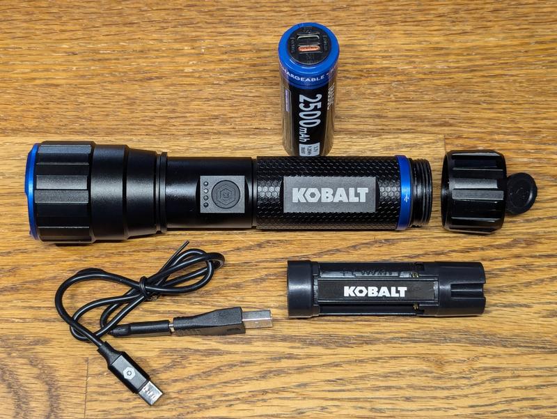 Kobalt 1500-Lumen 4 Modes LED Flashlight with Rechargeable with ...
