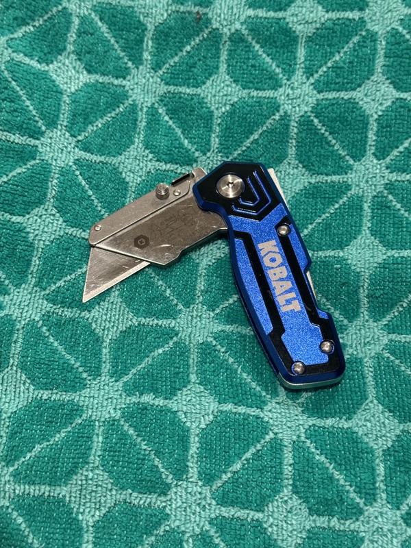 Shop Kobalt Compact Lockback 1-Blade Folding Utility Knife, Tape ...
