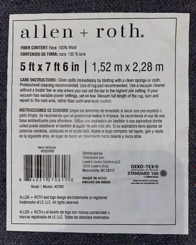 allen + roth Callaway 8 x 10 (ft) Tufted Wool Mocha Rectangular Indoor ...