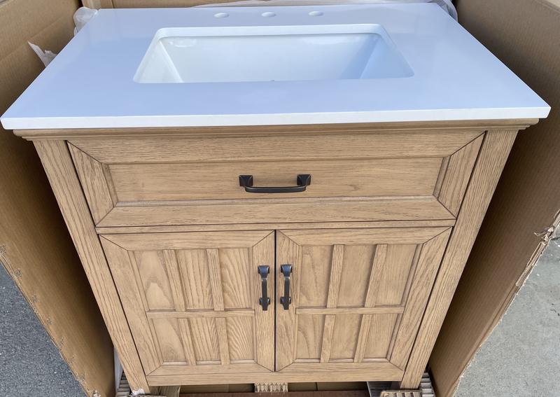 allen + roth Cantrell 30-in Oak Undermount Single Sink Bathroom Vanity ...