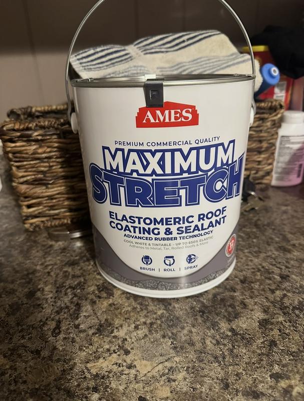 AMES Maximum-Stretch 1-gallon White Elastomeric Reflective Roof Coating ...