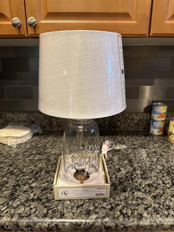 allen + roth 12.5-in Clear Plug-in Glass Lamp Base LB42MSN at Lowes.com