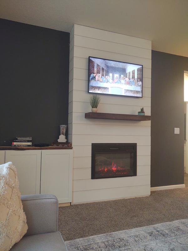 XBrand 28.95-in W x 22.81-in H Black Electric Fireplace Insert in the ...