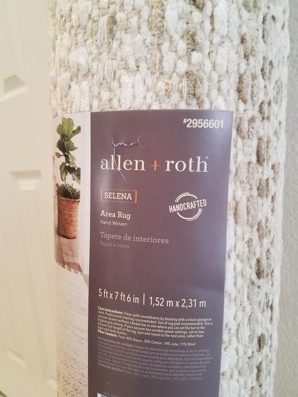 allen + roth Selena 5 x 8 (ft) Loomed Natural Linen Rectangular Indoor ...