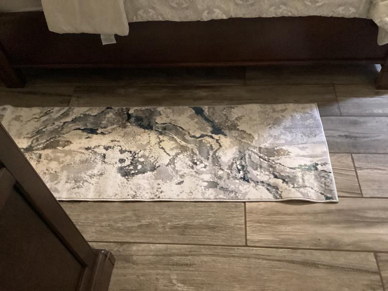 Style Selections Nightsky Marble 5 X 8 (ft) Blue Gray Indoor Geode Area ...