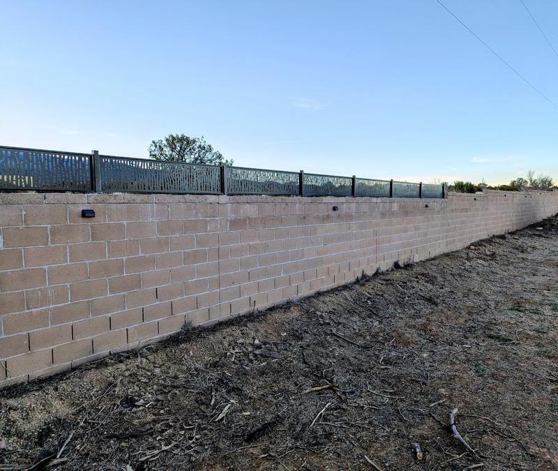 OUTDECO Wall Extension Post Black Powder-Coated Galvanized Steel Wall ...