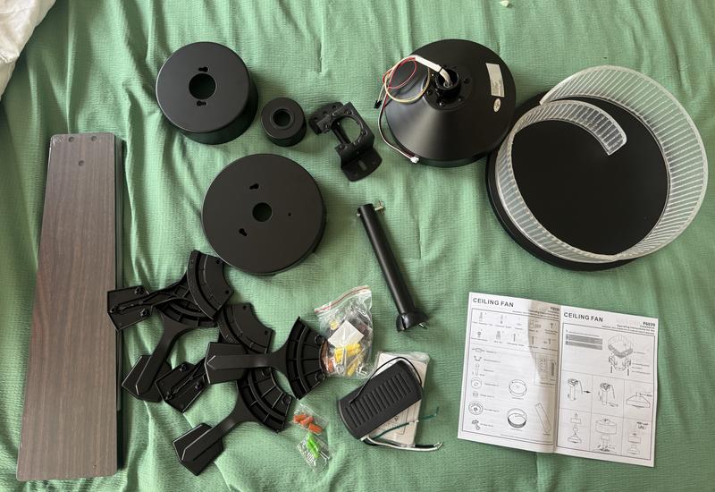 IHOMEadore 52-in Black with Black Blades Adjustable White LED Ceiling ...
