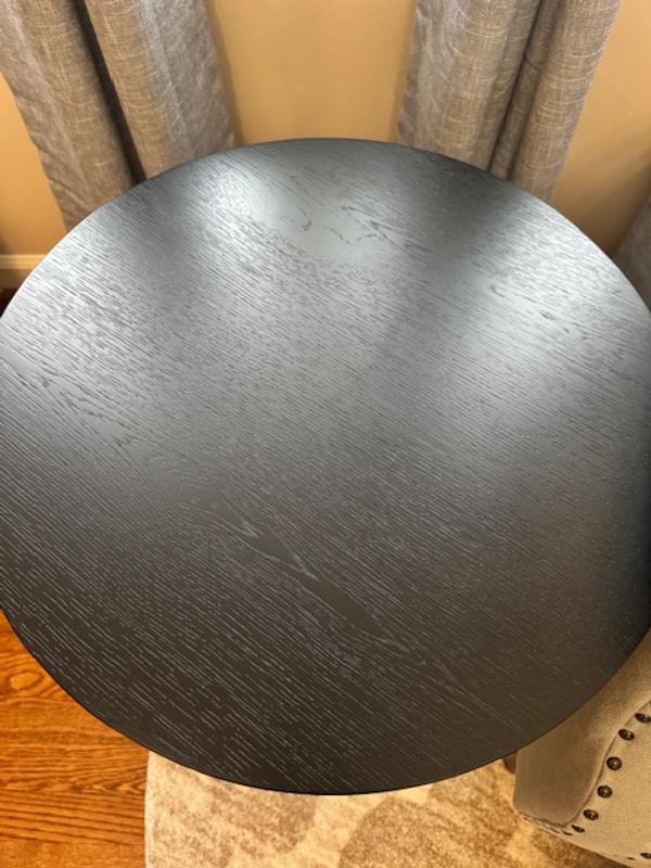 Furniture of America Leander 20-in W x 21-in H Black Wood Round Modern ...