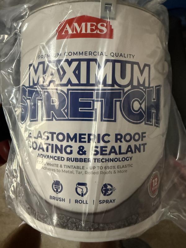 AMES Maximum-Stretch 1-gallon White Elastomeric Reflective Roof Coating ...