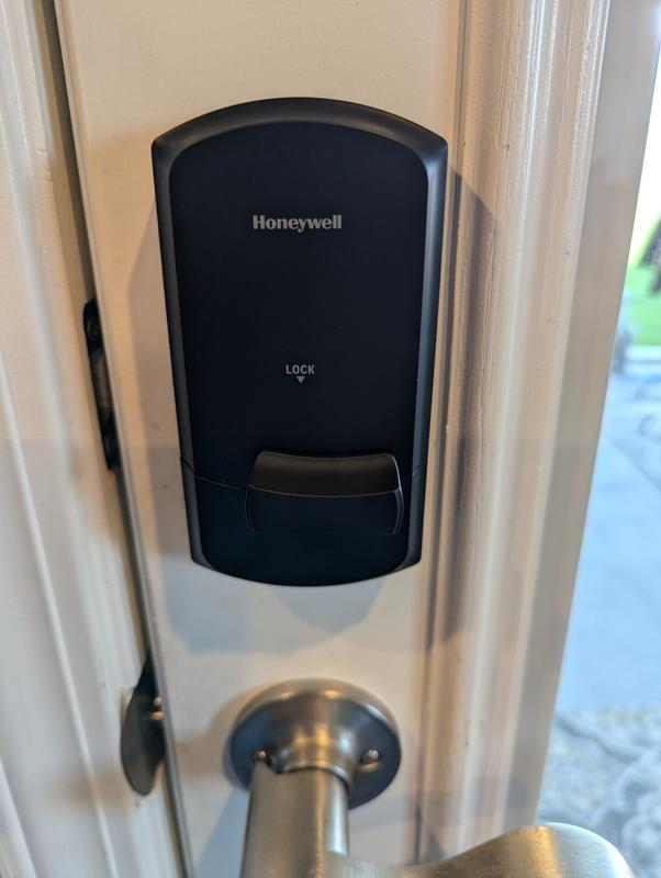 Honeywell Matte Black Electronic Deadbolt Fingerprint Touchscreen ...