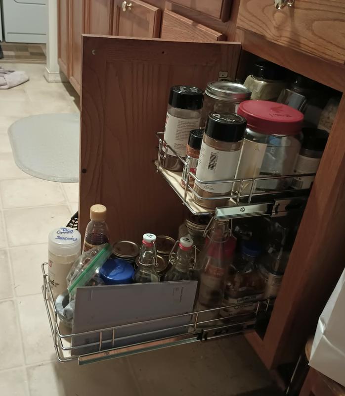 LOVMOR 2 Tier Individual Pull Out Cabinet Organizer 5½inW x 21½inD ...