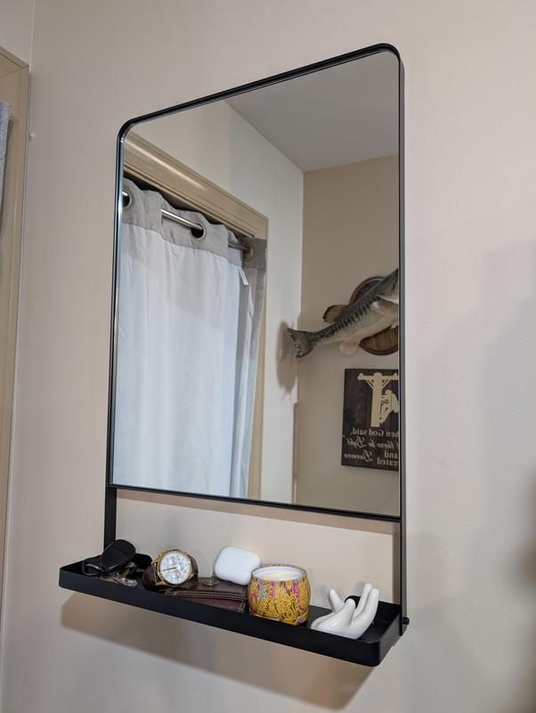 Keonjinn 48-in W x 32-in H Rectangle Gold Framed Wall Mirror in the ...