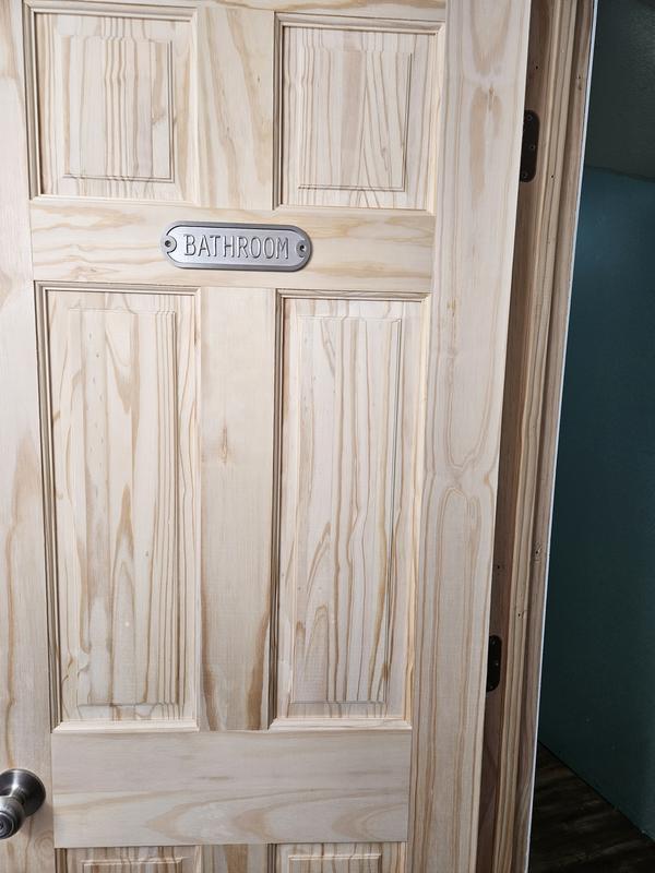 Franklin Brass Bathroom Door Sign Satin Nickel 2.2-in H x 7.4-in W ...