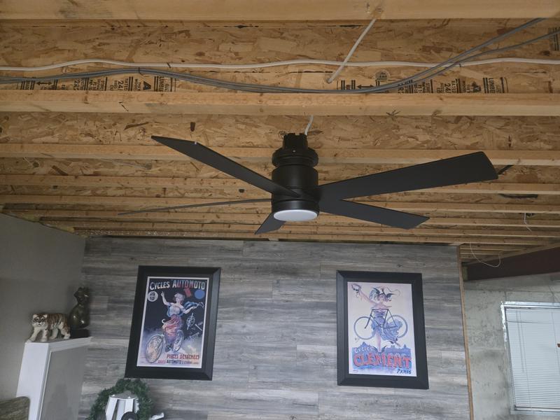 Breezary Low Profile Minimalist 42-in Matte Black with Black MDF Blades ...