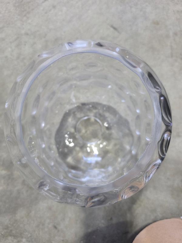 ZEVNI Crystella Brushed Gold and Black Transitional Rippled Glass ...