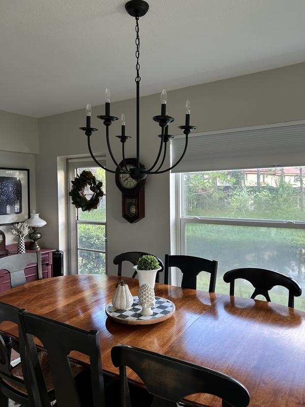 LNC Dolohovstrout 47.2'' 12 -Light Matte Black Farmhouse Bare bulb For ...