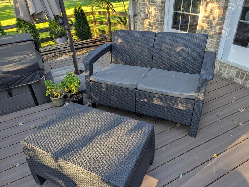 Keter Corfu All Weather Outdoor Patio Garden Furniture 4 -Piece Patio ...