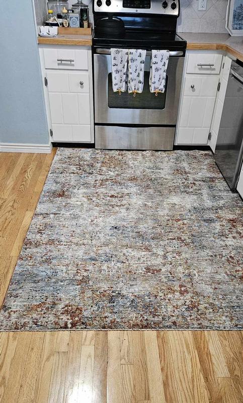 Origin 21 Blue River Embers 5 X 8 (ft) Blue Indoor Abstract Area Rug ...