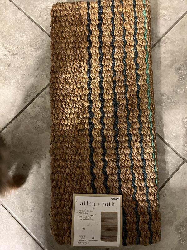 allen + roth Scatter Rugs 2 X 4 (ft) Jute Natural Indoor Stripe Area ...