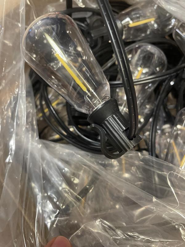 WYZM 50-ft Plug-in Black Indoor/Outdoor String Light with 25 White LED ...